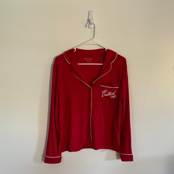 kate spade | Intimates & Sleepwear | Kate Spade Red Pajama Top With ...